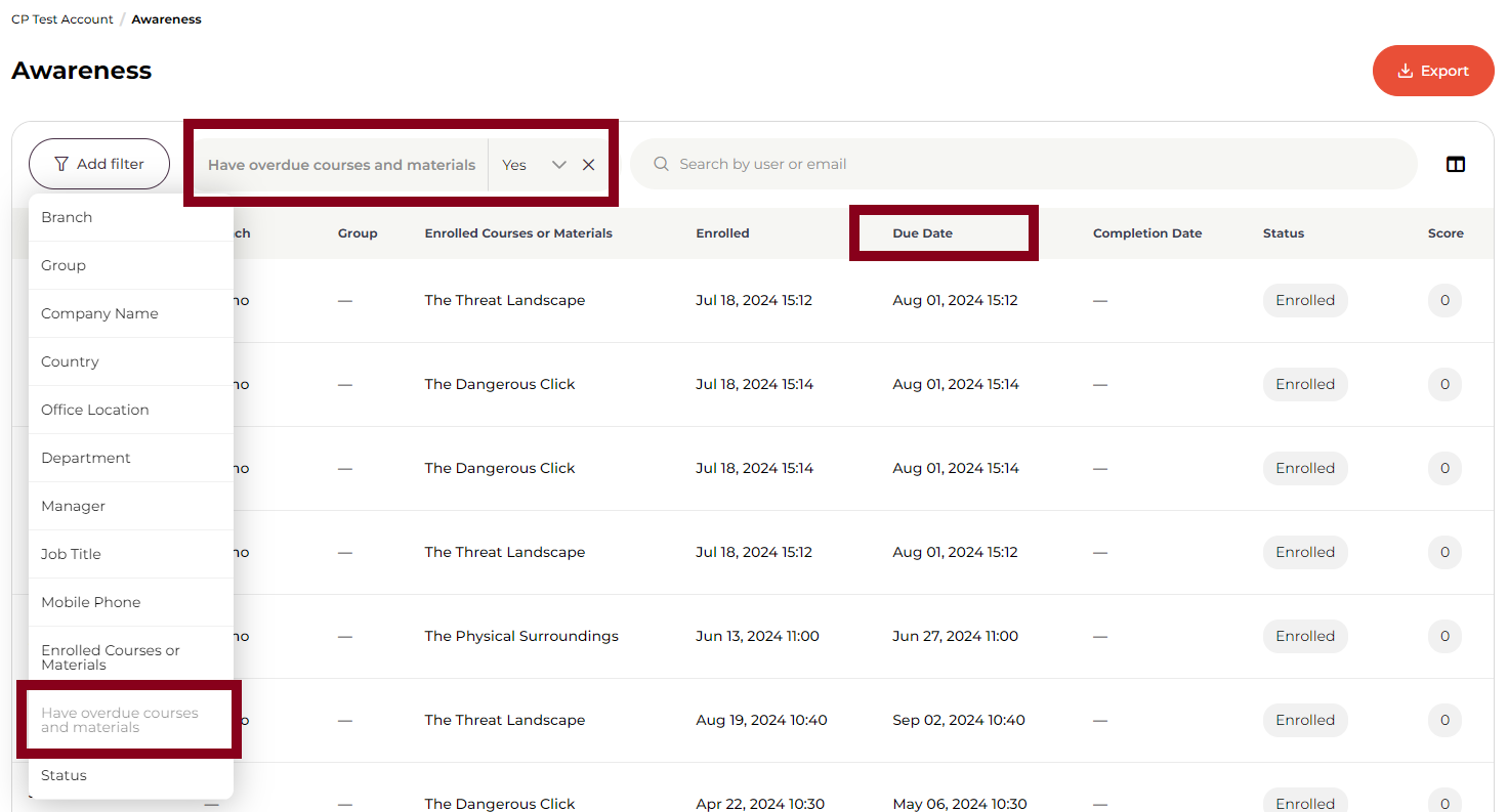 Set Due Dates For Assigned Training